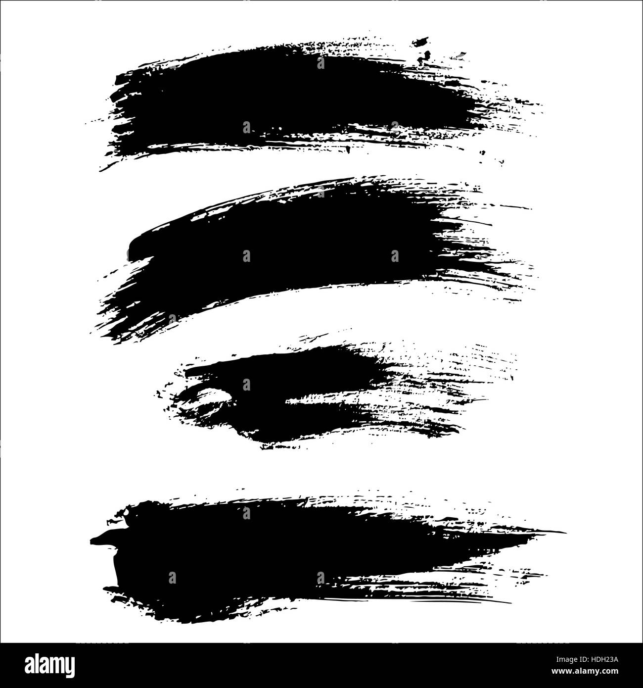 Black ink vector brush strokes. Vector illustration. Grunge texture ...