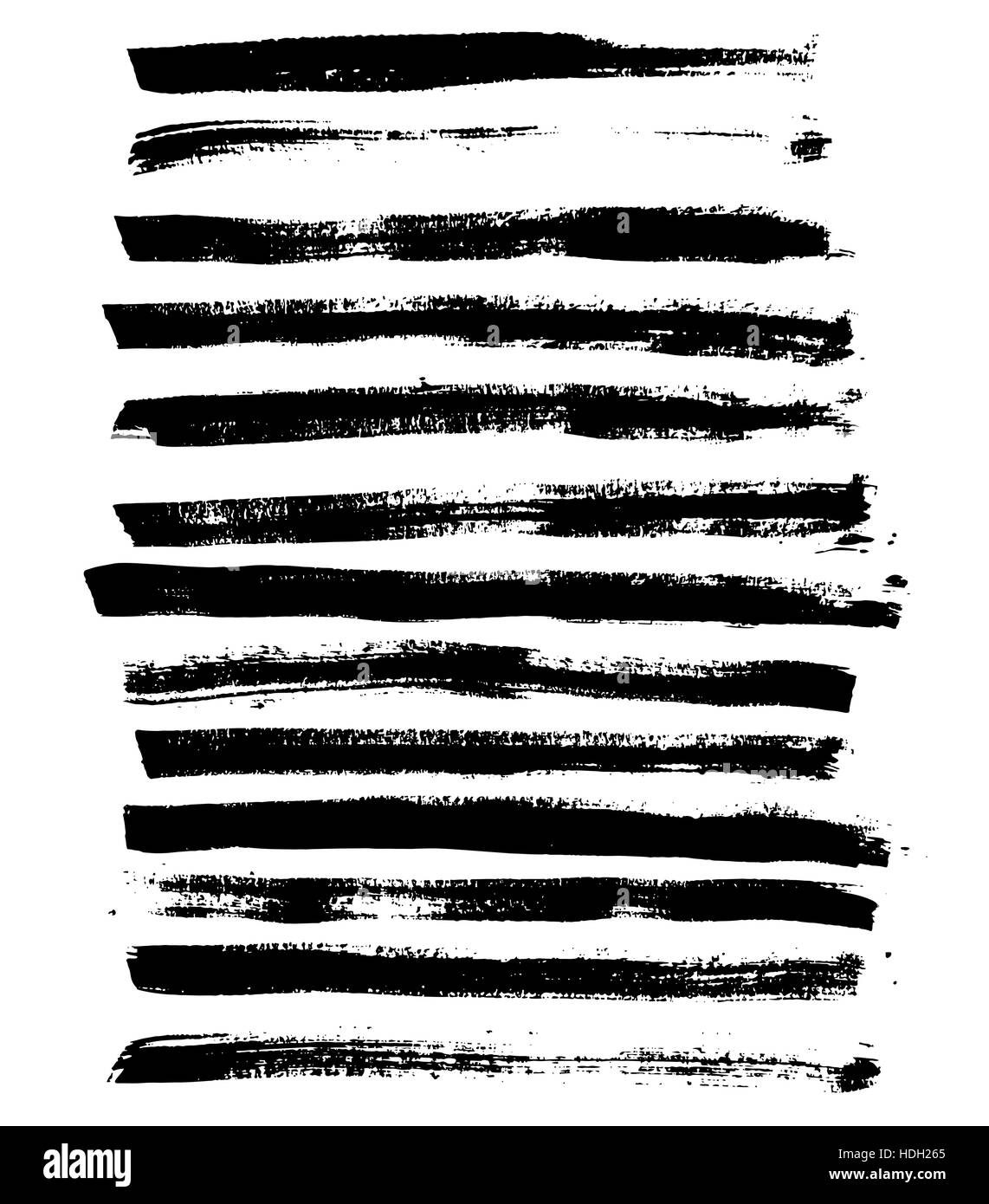 Black ink vector brush strokes. Vector illustration. Grunge texture ...