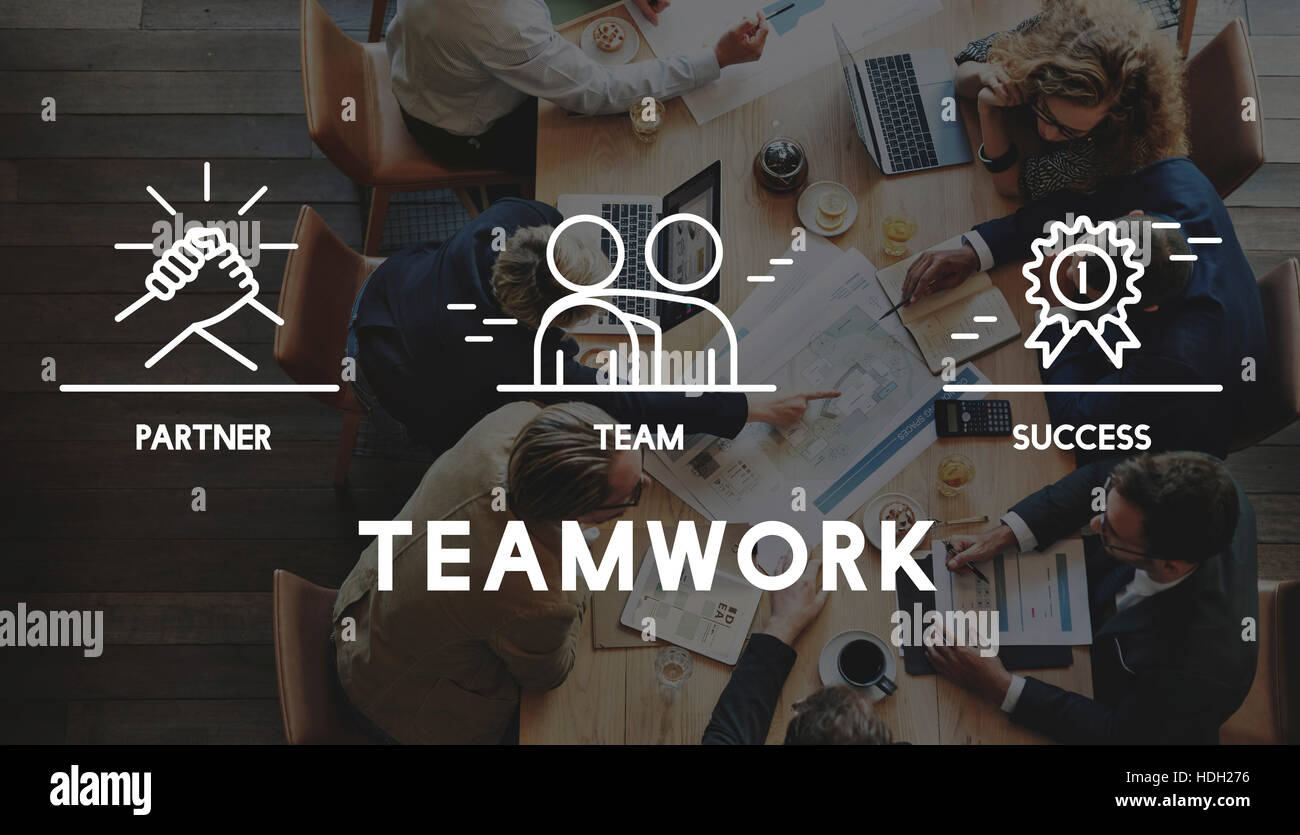 Business Collaboration Teamwork Corporation Concept Stock Photo - Alamy