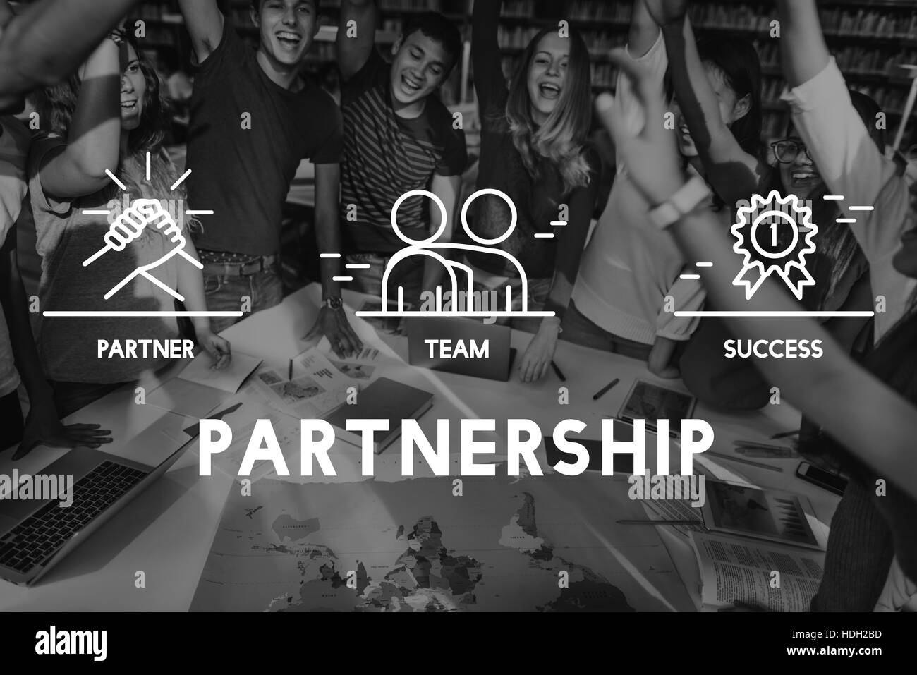 Business Collaboration Teamwork Corporation Concept Stock Photo - Alamy