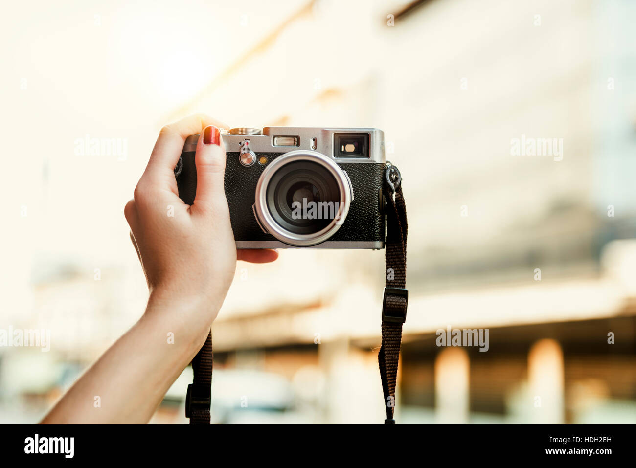 Hand Holding Carrying Camera Photograph Memory Concept Stock Photo - Alamy