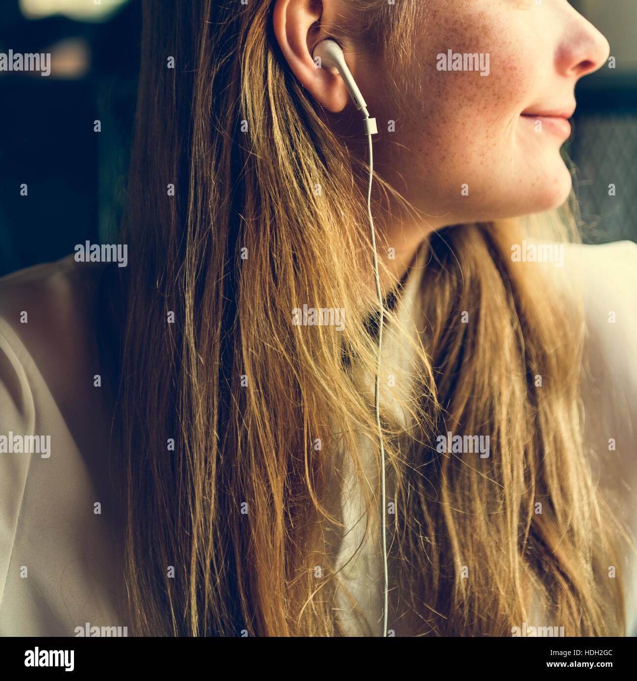 Girl Listening Music Radio Concept Stock Photo - Alamy