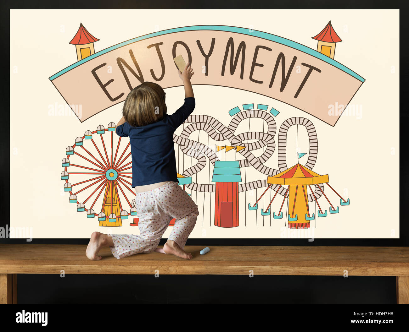 Enjoyment Entertainment Amusement Park Concept Stock Photo - Alamy
