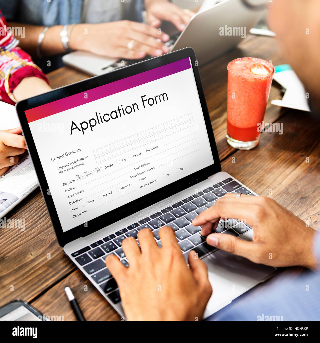 Application Form Document Filling Concept Stock Photo - Alamy