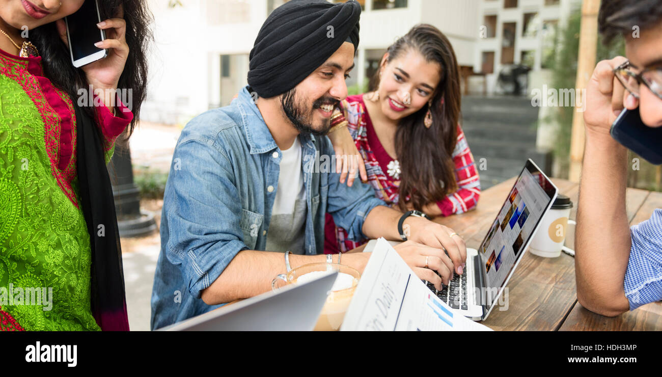 Indian Community Togetherness Technology Concept Stock Photo - Alamy