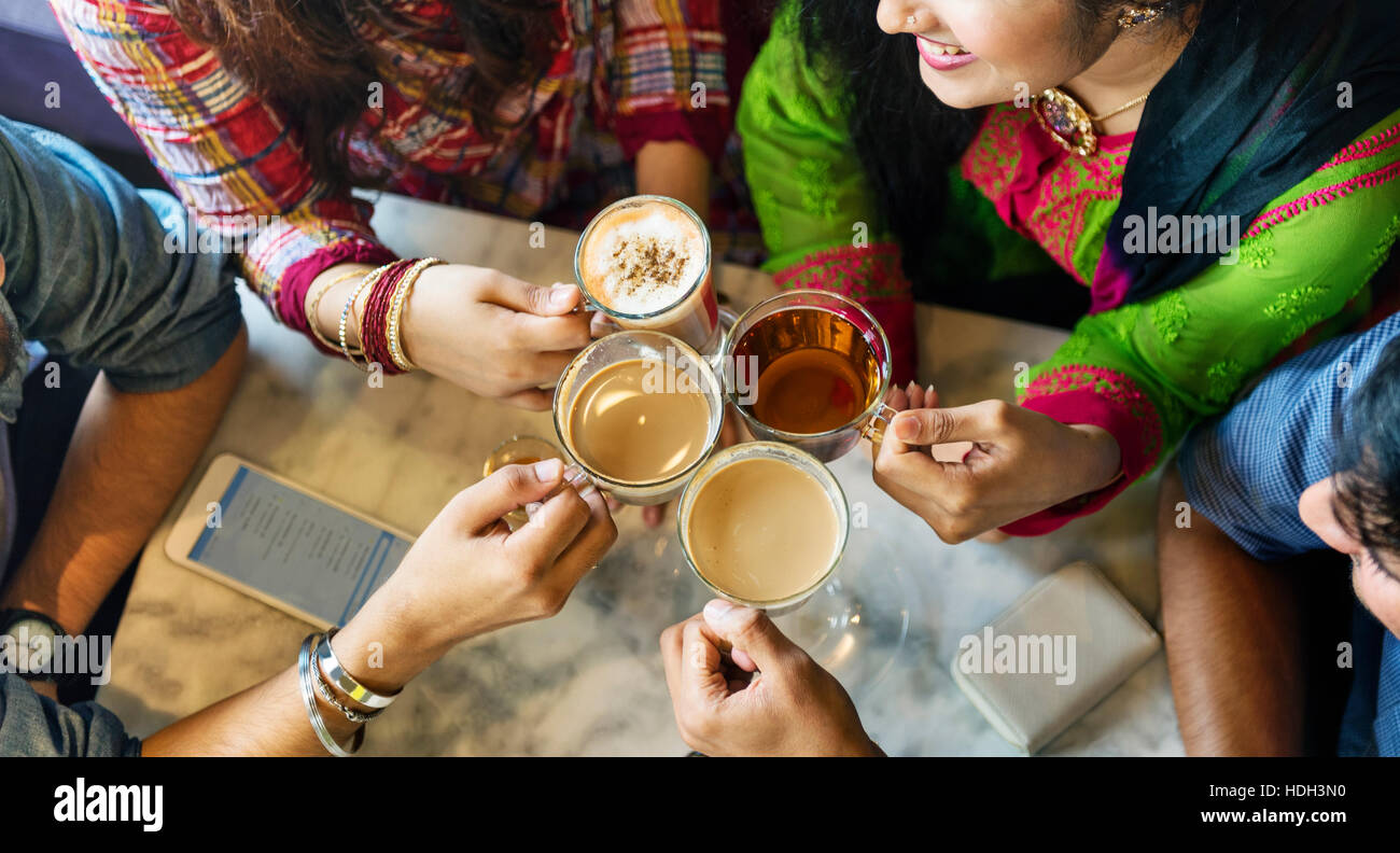 Indian Ethnicity Drinking Cafe Break Coffee Tea Concept Stock Photo - Alamy
