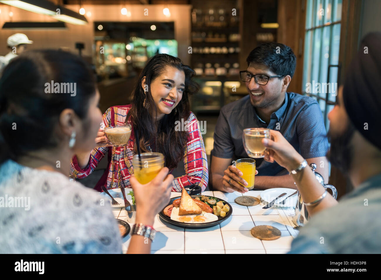 Indian Community Eating Restaurant Dining Concept Stock Photo - Alamy