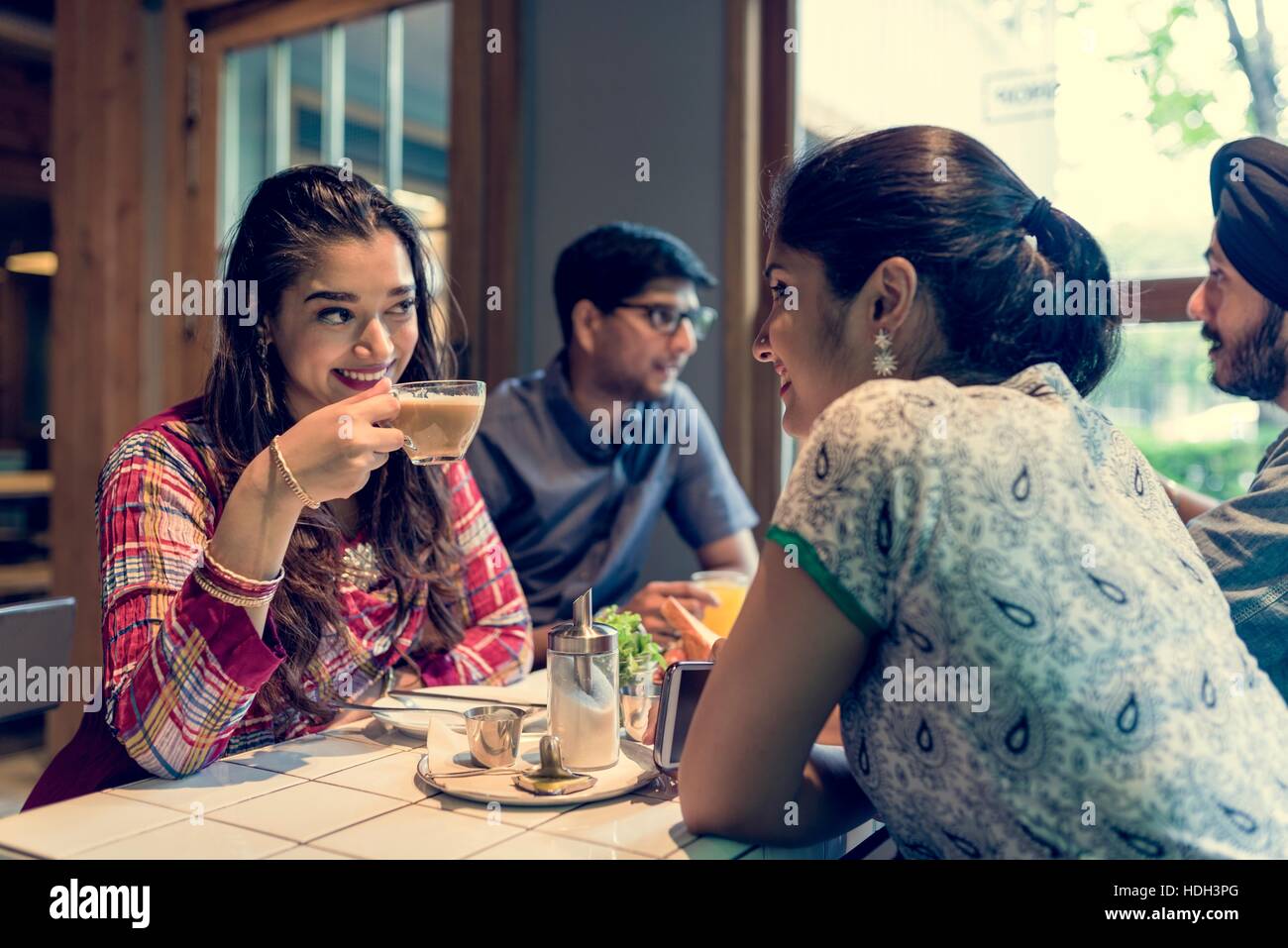 Indian Community Eating Restaurant Dining Concept Stock Photo - Alamy