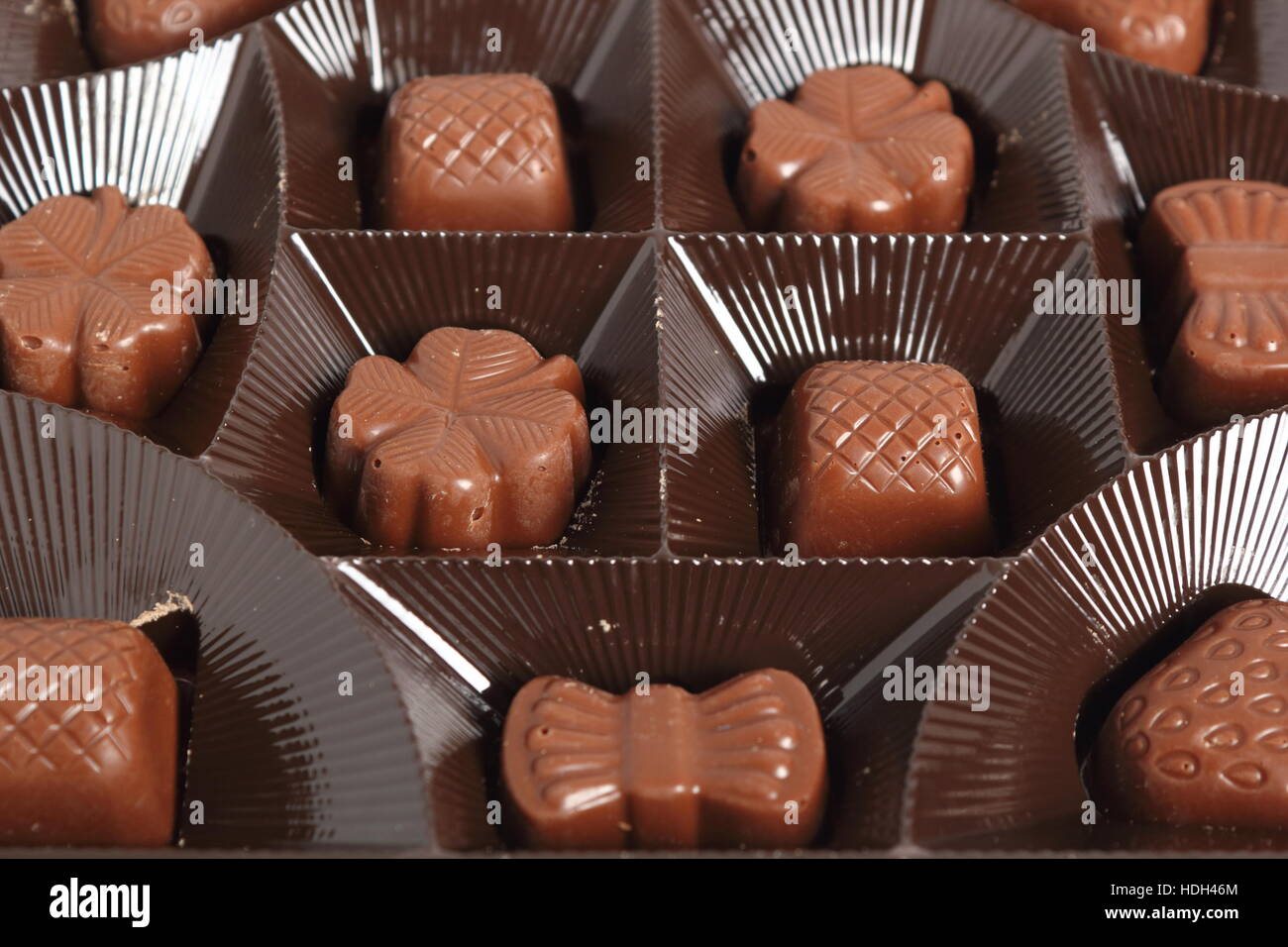 Chocolate Pralines in Box Stock Photo - Alamy