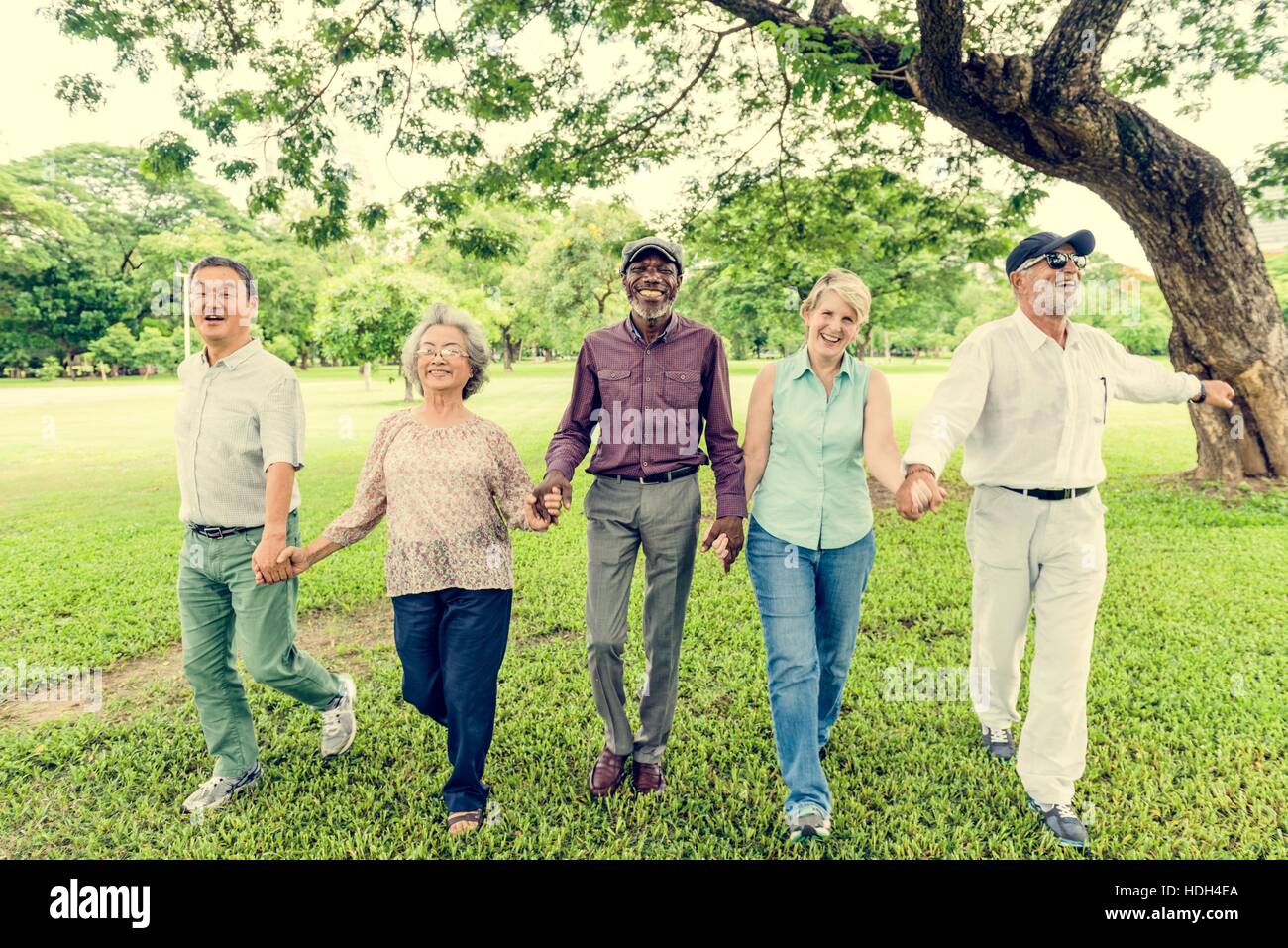 Group of Senior Retirement Friends Happiness Concept Stock Photo - Alamy