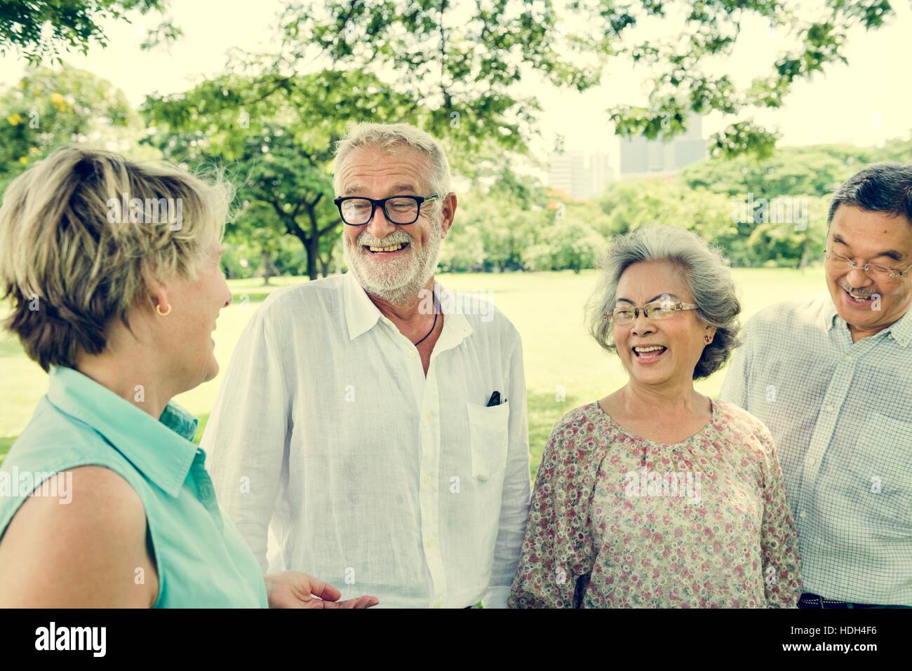 Group of Senior Retirement Friends Happiness Concept Stock Photo - Alamy