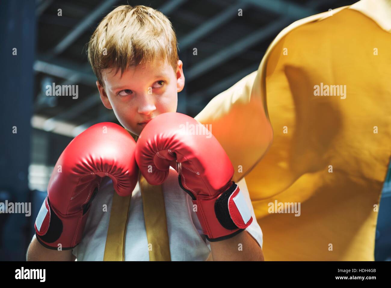 Superhero Champion Boxer Boy Strength Fighter Concept Stock Photo - Alamy