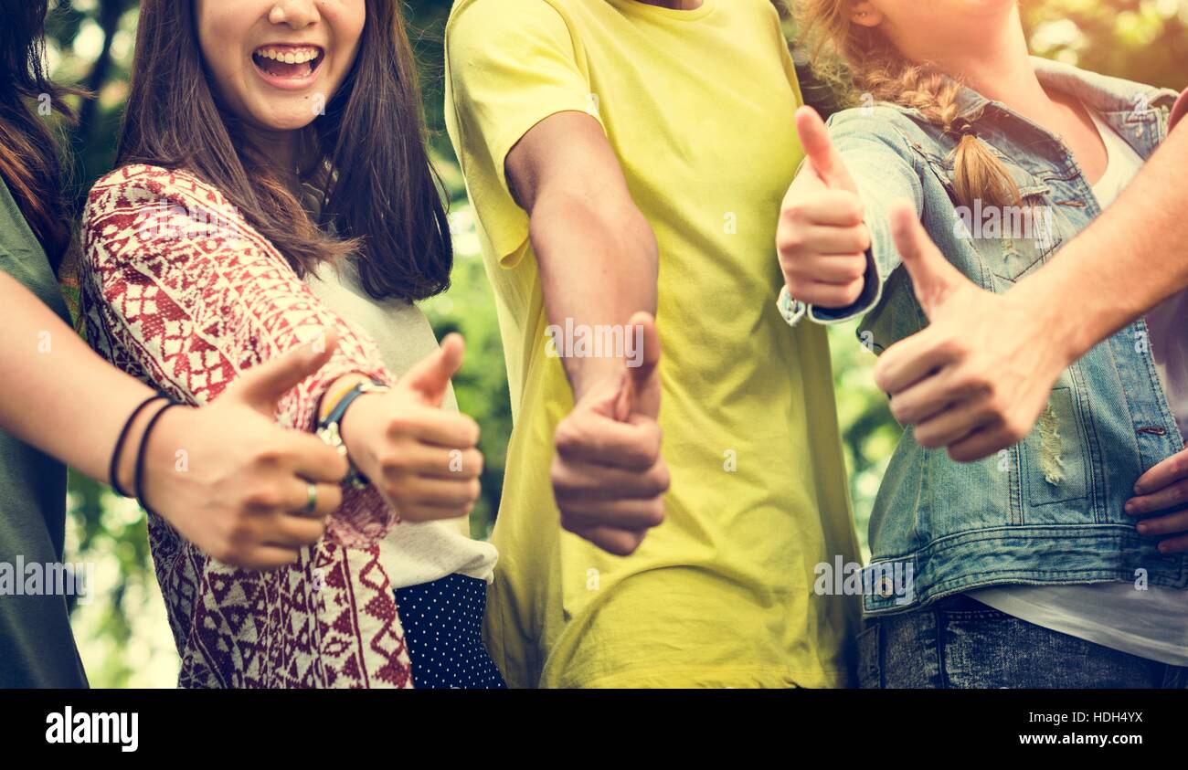 Diverse Group Young People Thumb Up Concept Stock Photo - Alamy Diverse Group Young People Thumb Up Concept Stock Photo - Alamy