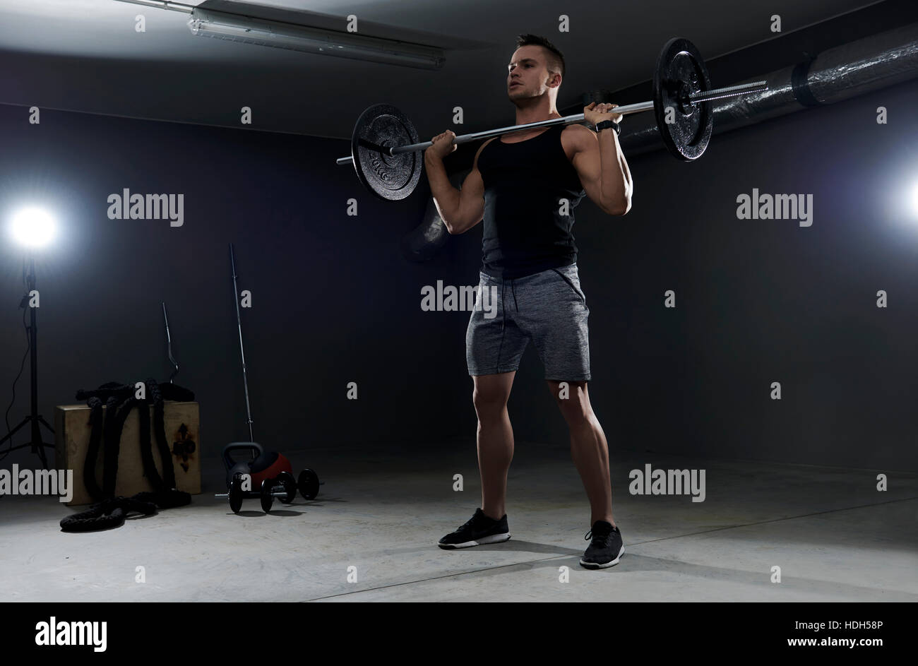 It's not easy to lift such weight Stock Photo - Alamy