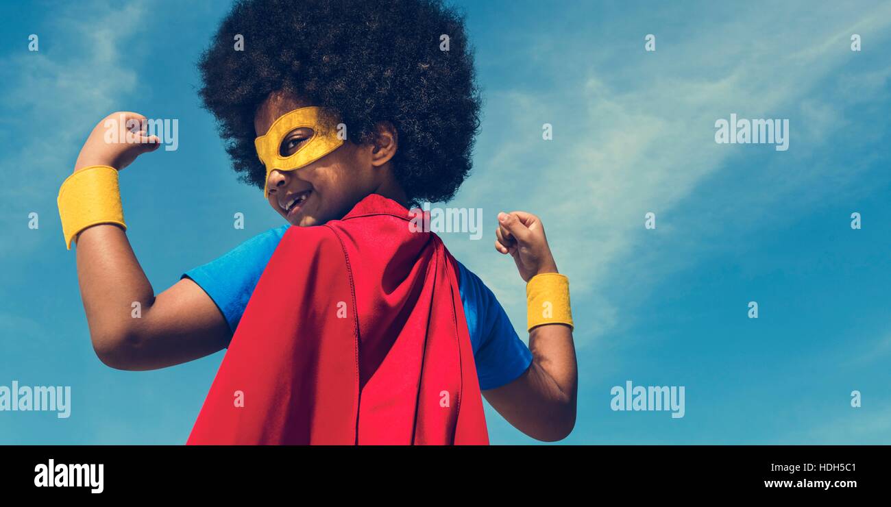 Little Boy Super Hero Concept Stock Photo - Alamy