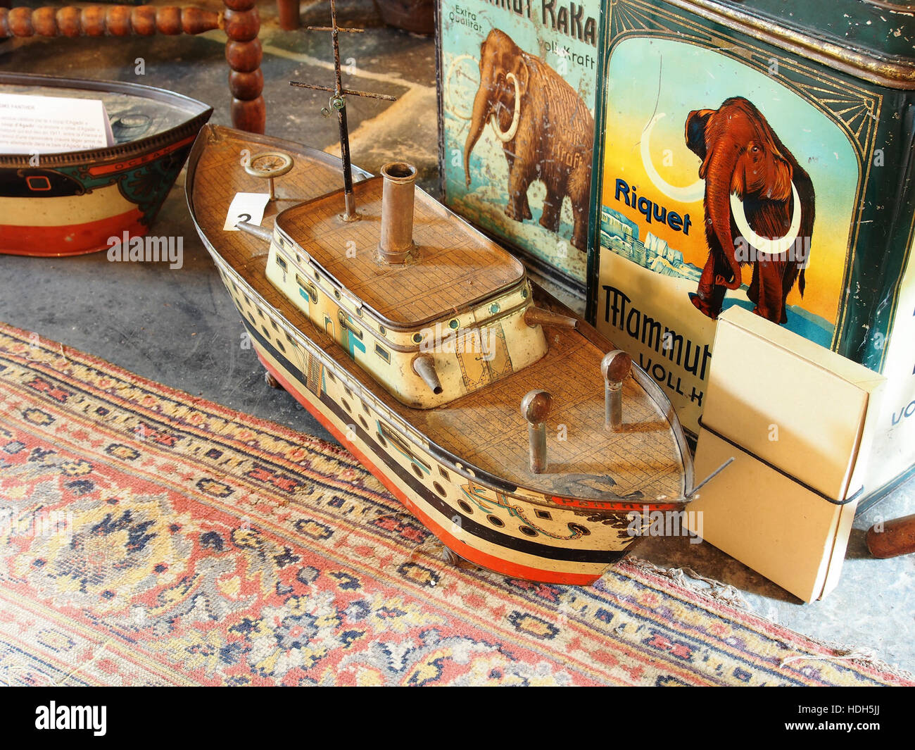 A vintage tin depicting the Panther ship, part of the collection at the ...