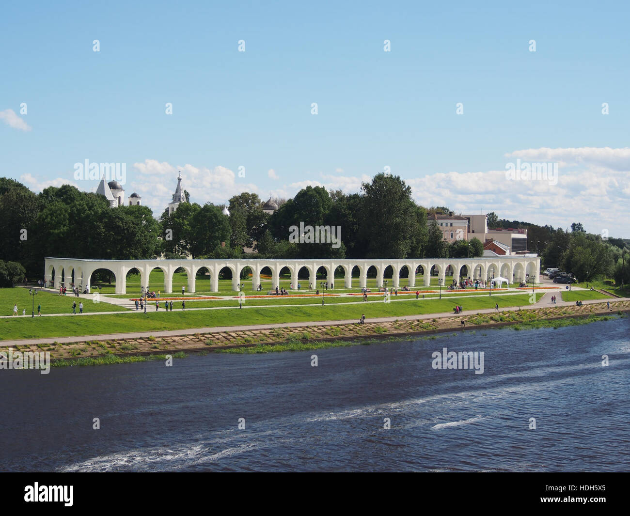 The Volkhov River in Veliky Novgorod is a historically significant ...