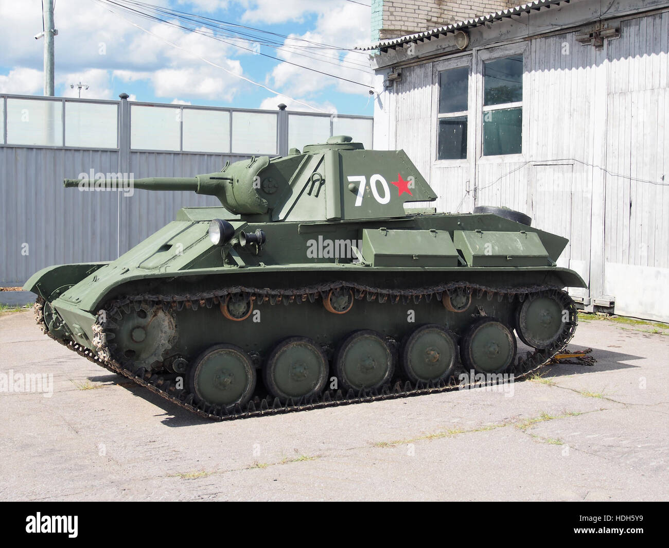 The T-70 is a Soviet World War II light tank, displayed at the Kubinka ...