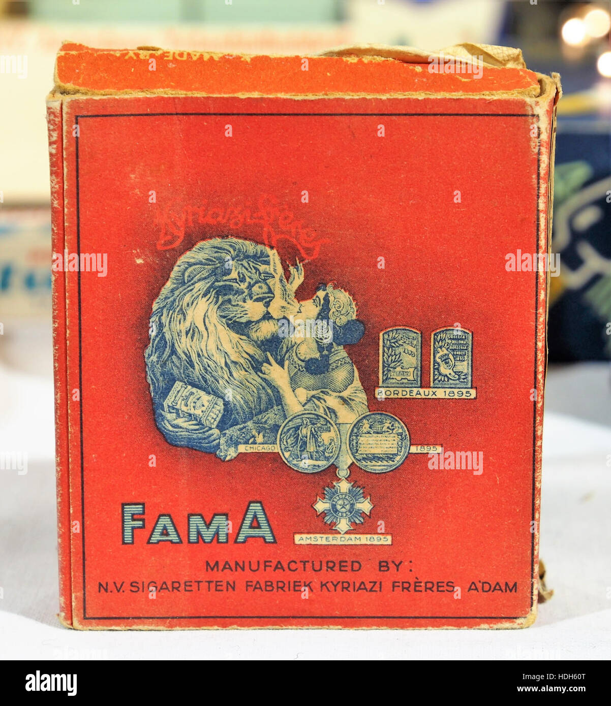 The Fama cigarette pack image from a historical collection depicts the ...