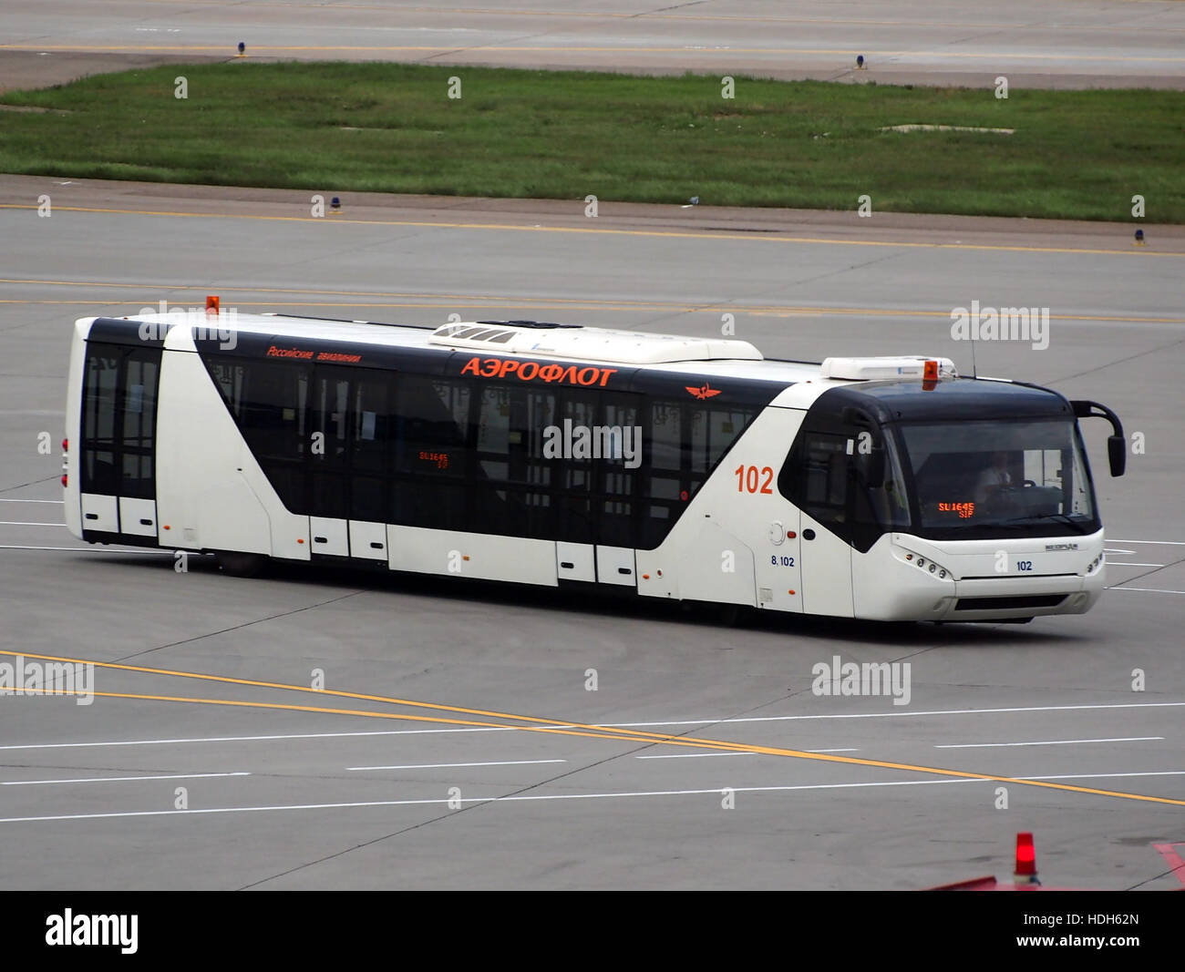 A Neoplan bus is seen at Sheremetyevo International Airport, one of ...