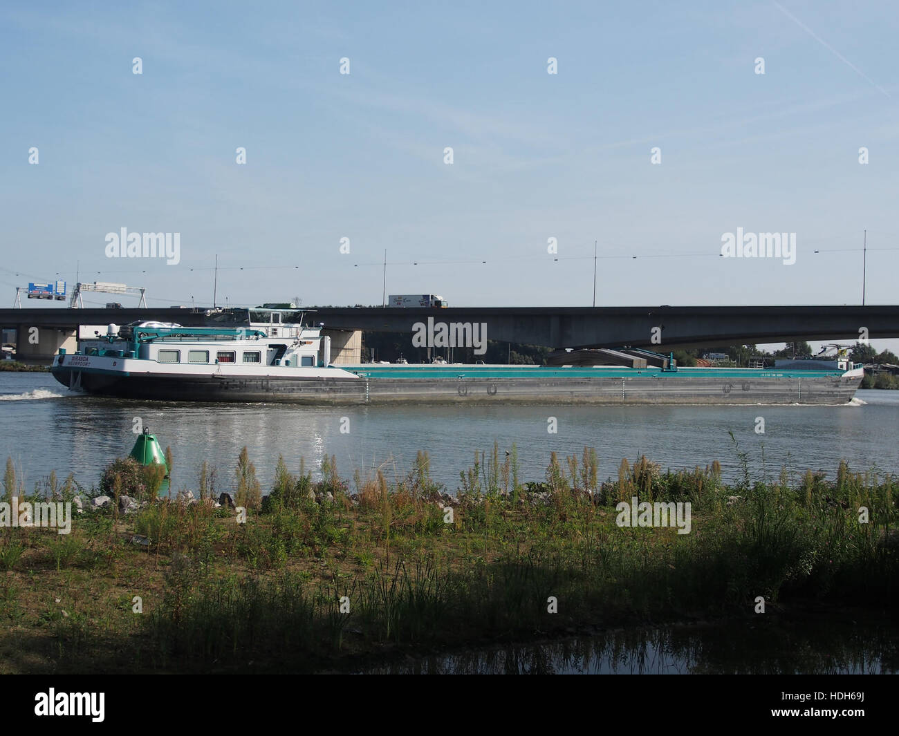 The ship Miranda, built in 2001, navigates the Amsterdam-Rijn Canal in ...