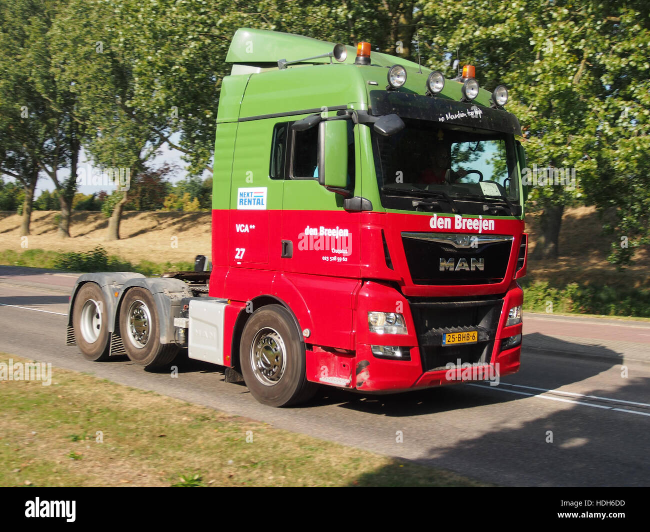 The large transport truck, a crucial part of modern logistics, is ...