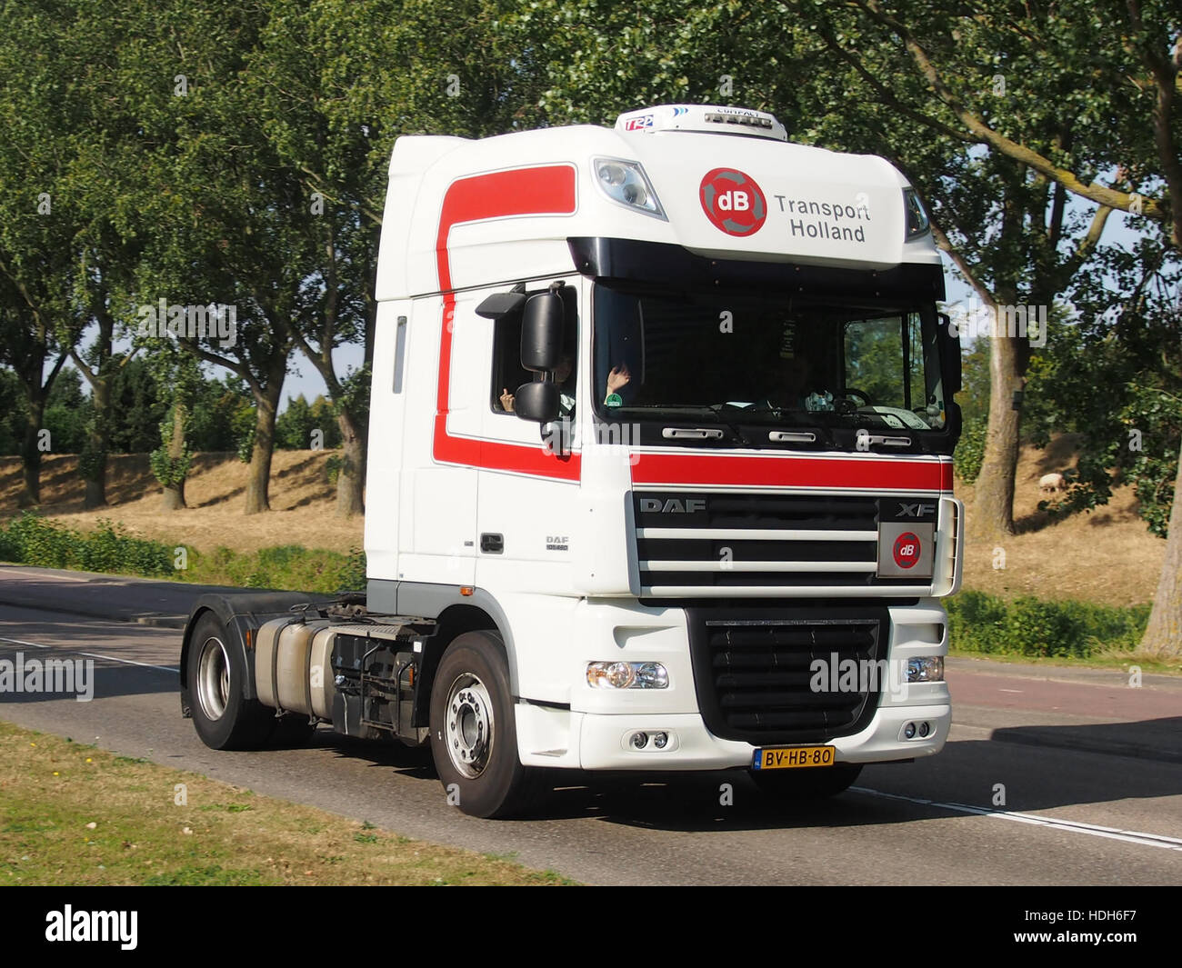 A large truck vehicle used for transporting goods, commonly seen in ...