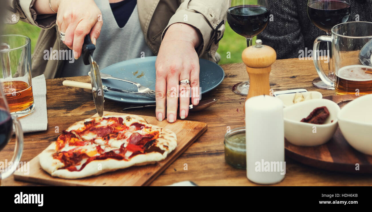 Group Of People Dining Concept Stock Photo - Alamy