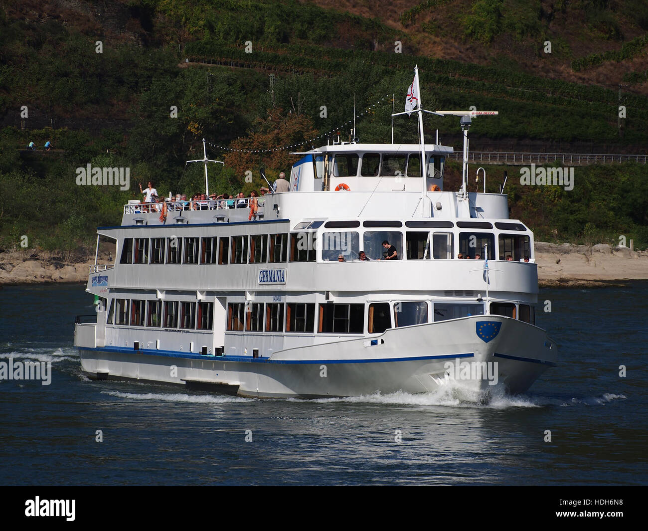 The *Germania*, a 1978-built ship, is captured navigating the Rhine ...