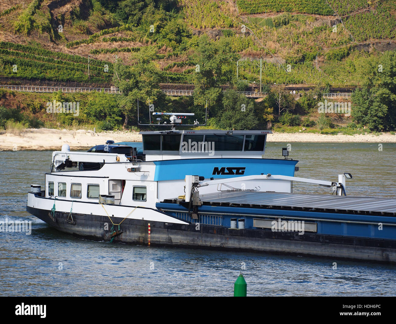 A historical depiction of ships navigating the Rhine River, one of ...