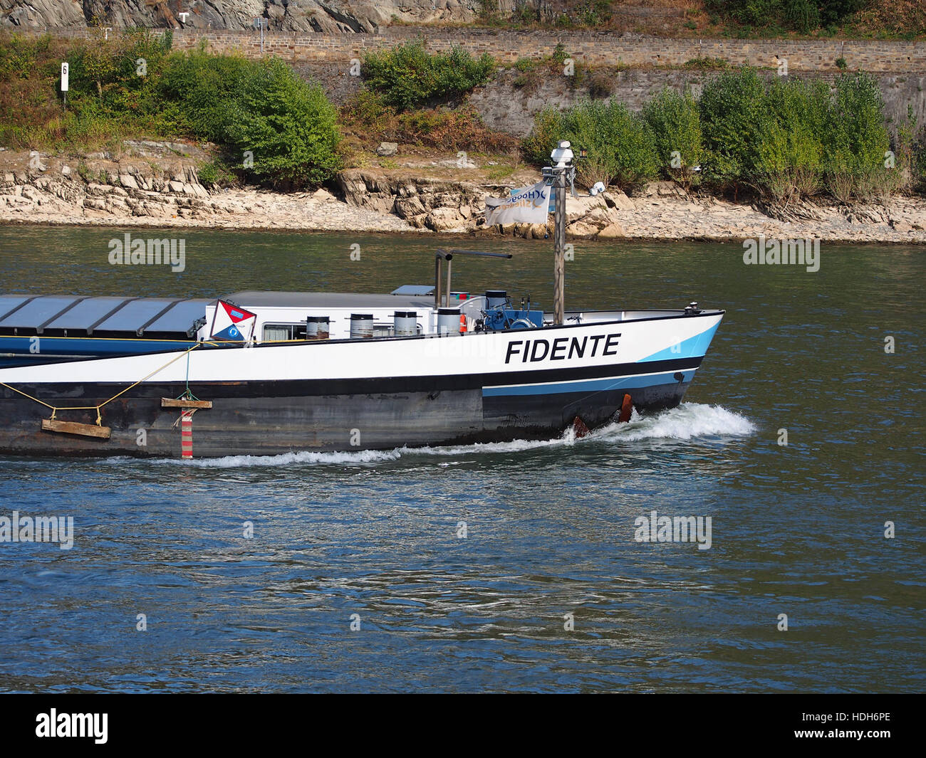 A cargo ship navigates the Rhine River, one of Europe’s most important ...