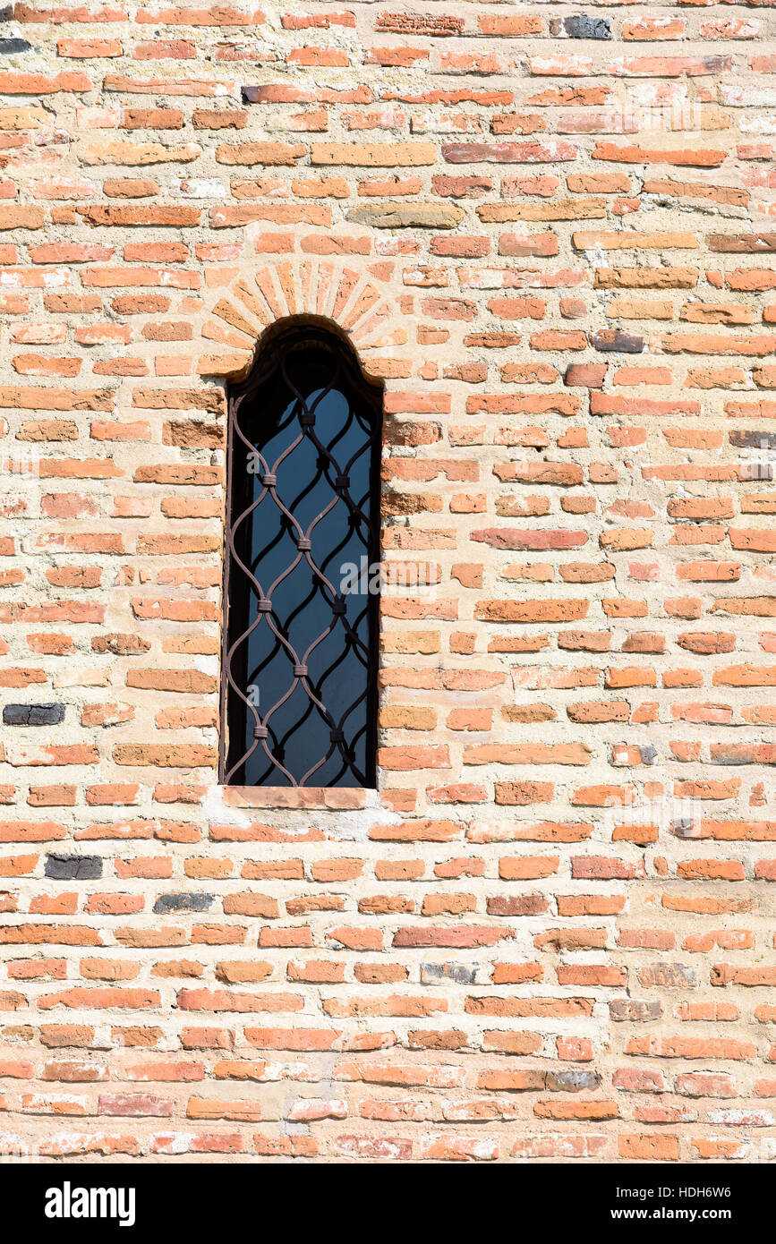 Old Castle Window On Brick Wall Stock Photo - Alamy