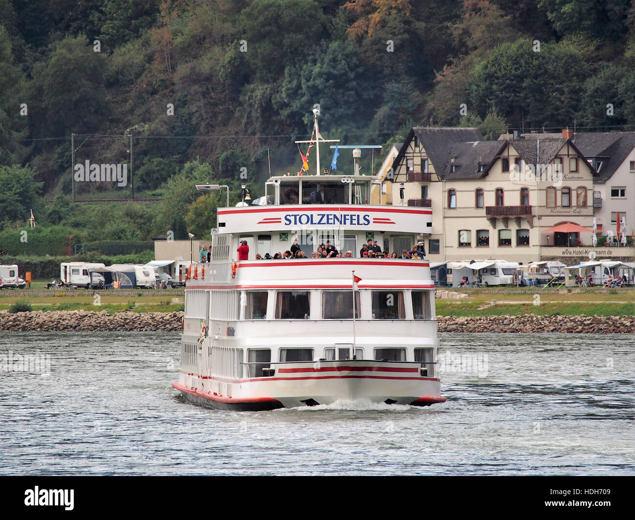 The Rhine River, one of Europe's most important waterways, is depicted ...