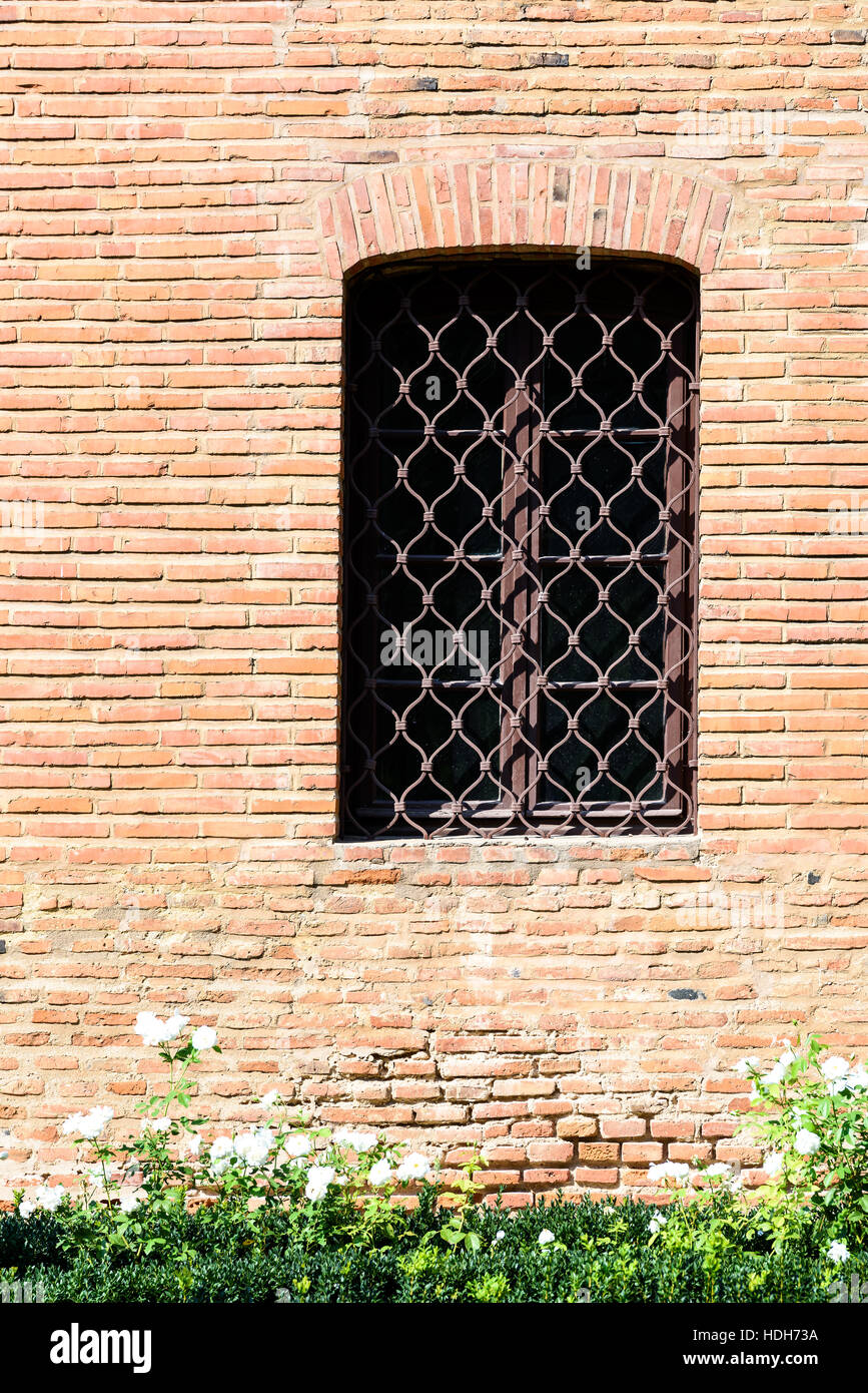 Old Castle Window On Brick Wall Stock Photo - Alamy