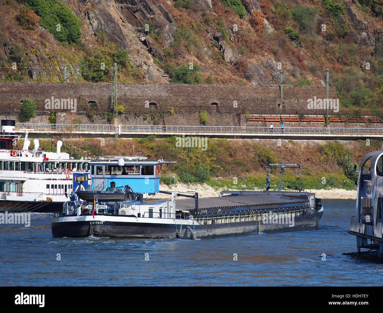 The Marienberg, a ship built in 1968, is seen navigating the Rhine ...