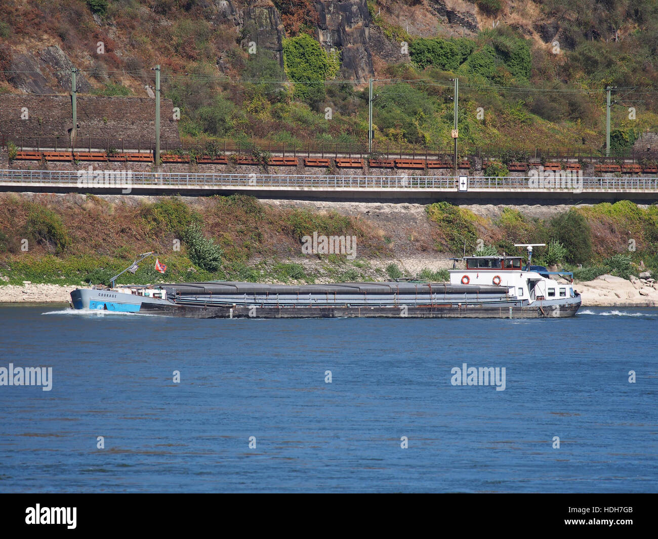 The cargo vessel 'Courage' (ENI 02311152), built in 1962, navigates the ...