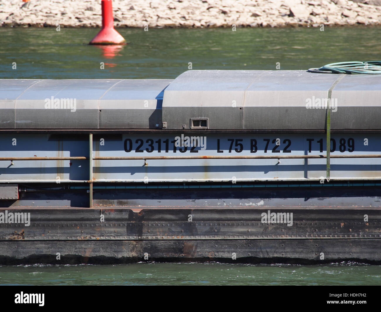 The Courage, a ship built in 1962, is seen navigating the Rhine River ...