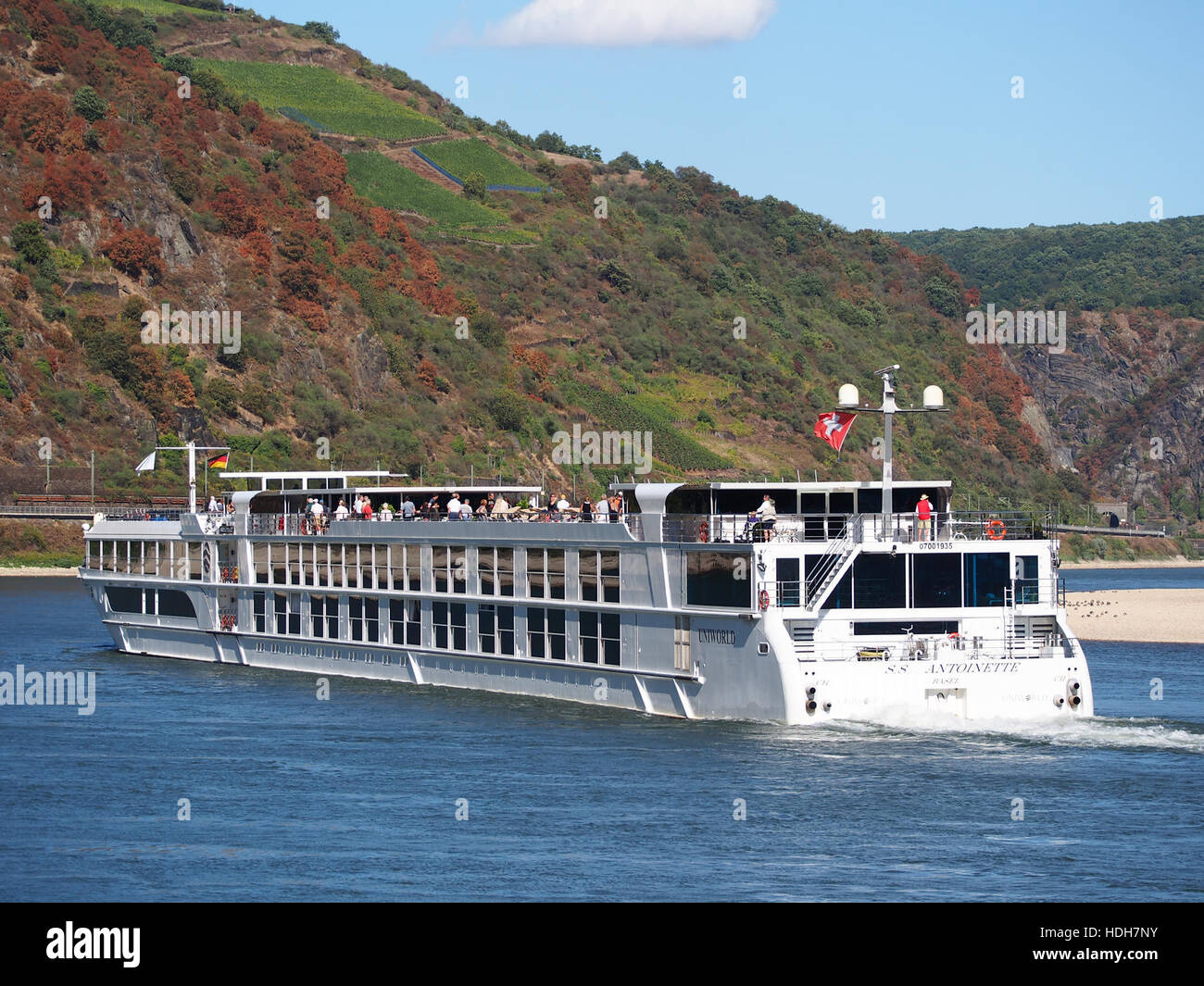 S.S. Antoinette (ship, 2011) ENI 07001935 on the Rhine at Oberwesel ...