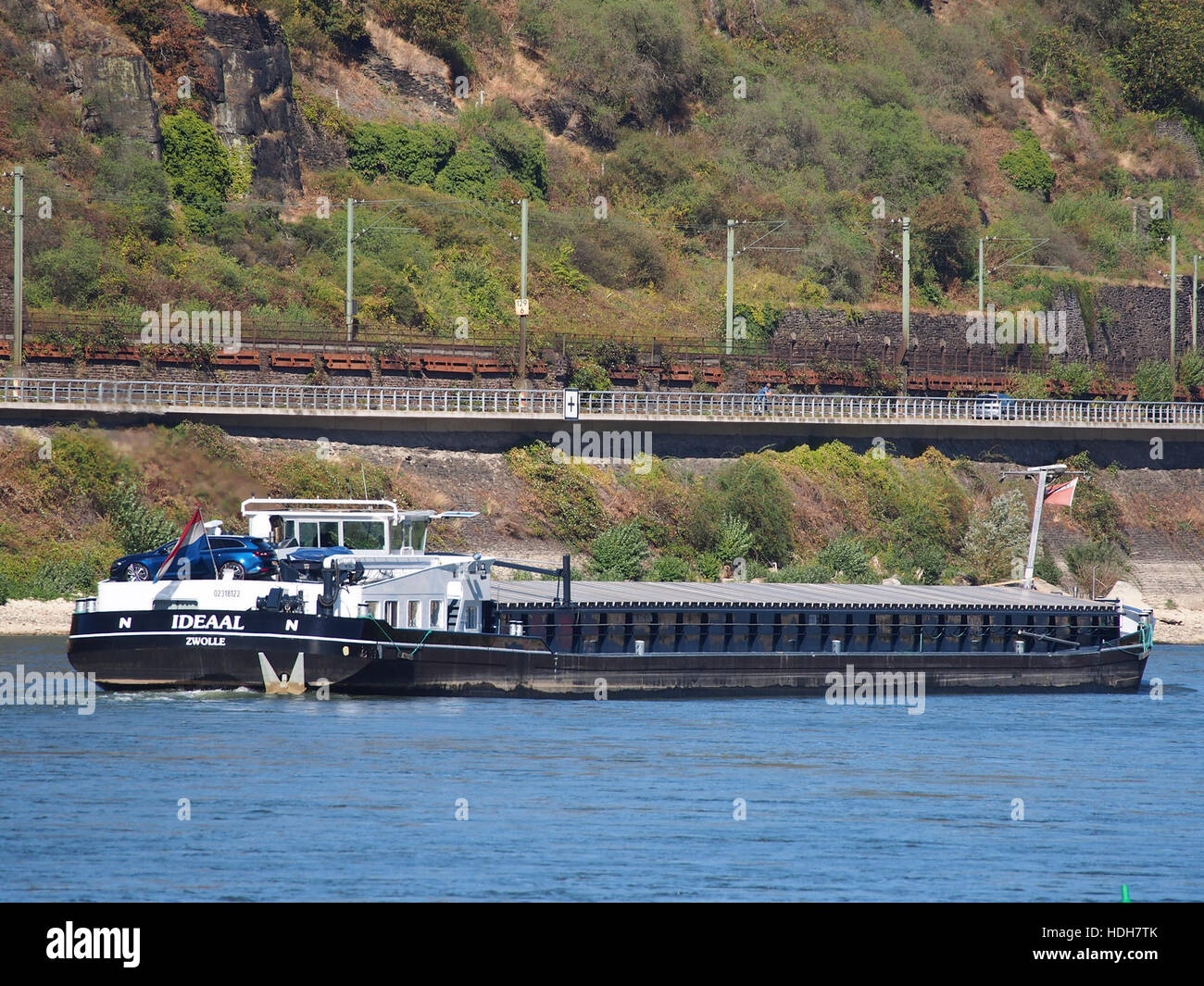 The 'Ideaal,' a ship built in 1987, sails on the Rhine River near ...