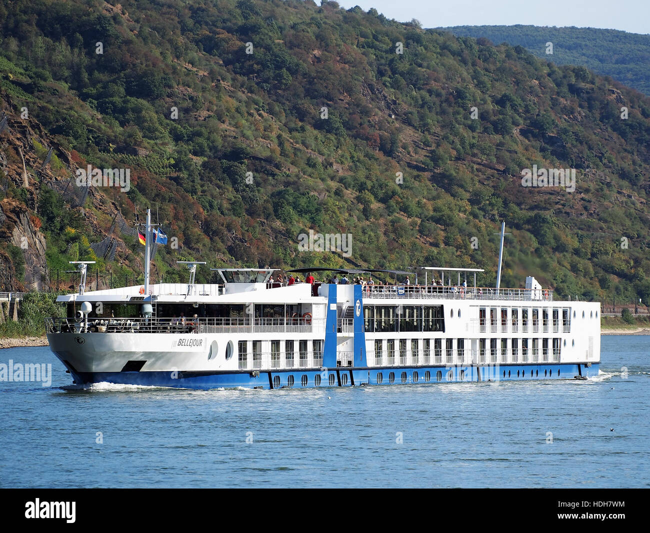 The Bellejour is a modern river cruise ship, identified by its ENI ...