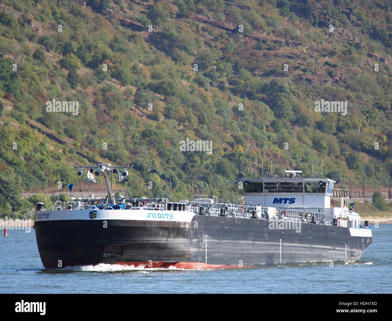 The Judith, a vessel with ENI 04811280, is seen navigating the Rhine ...