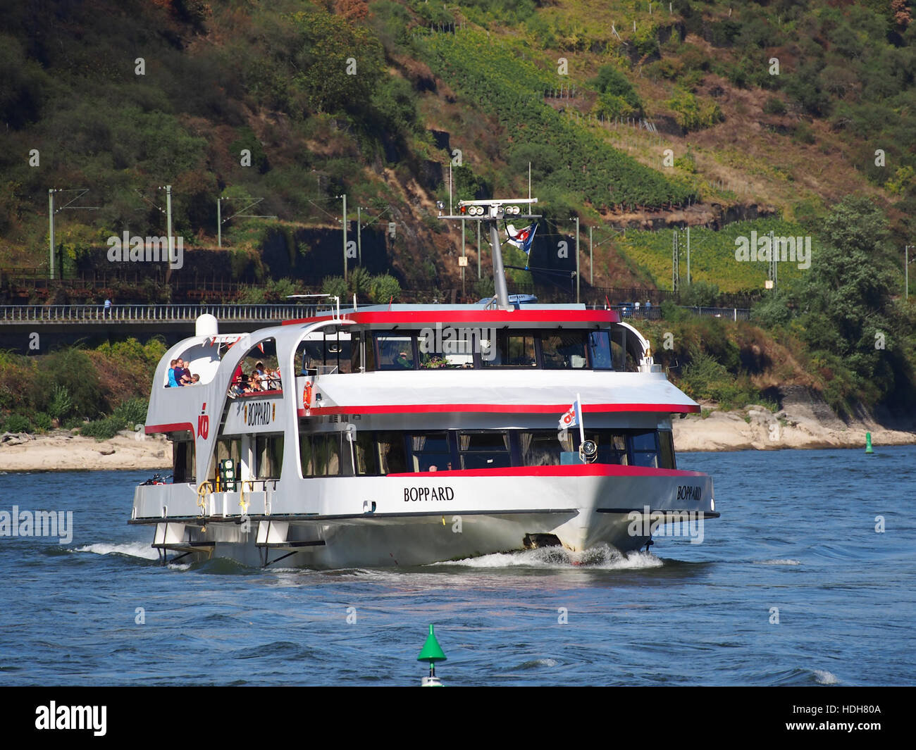 The Boppard, a passenger vessel, is pictured cruising the Rhine River ...