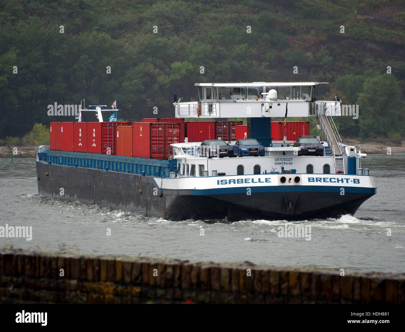 The Isabelle, a vessel identified by ENI number 06105027, navigates the ...