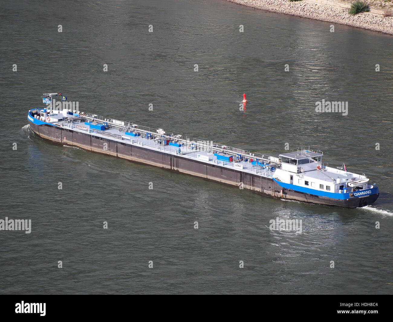 Damiano (ship, 2010) ENI 02332750 on the Rhine at Sankt Goar pic1 Stock ...
