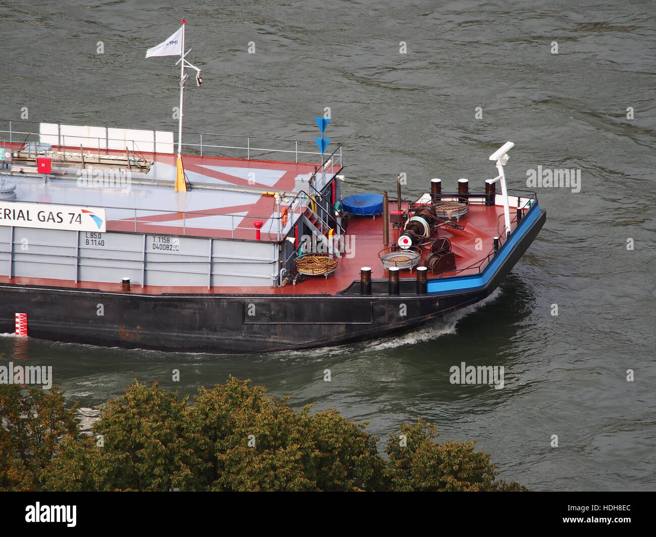 A photograph of the Imperial Gas 74 ship on the Rhine River near Sankt ...