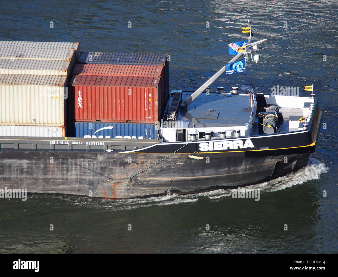 The ship Sierra, with the ENI 02331394, navigating the Rhine River near ...