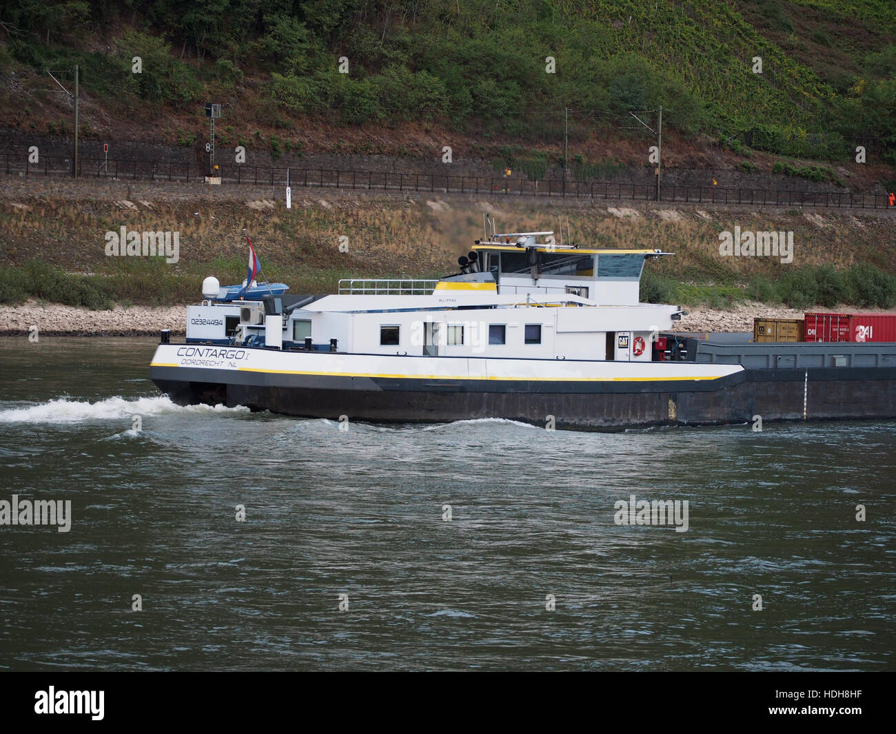 The Contargo I and Contargo X ships are captured on the Rhine River ...