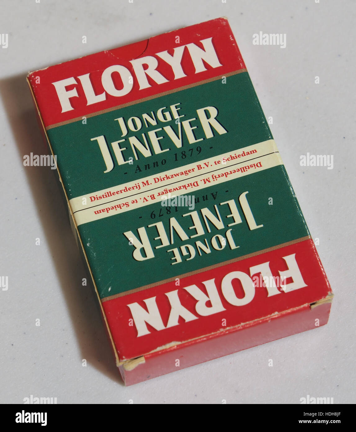 This vintage tin storage box, labeled 'Floryn Jonge Jenever', was once ...