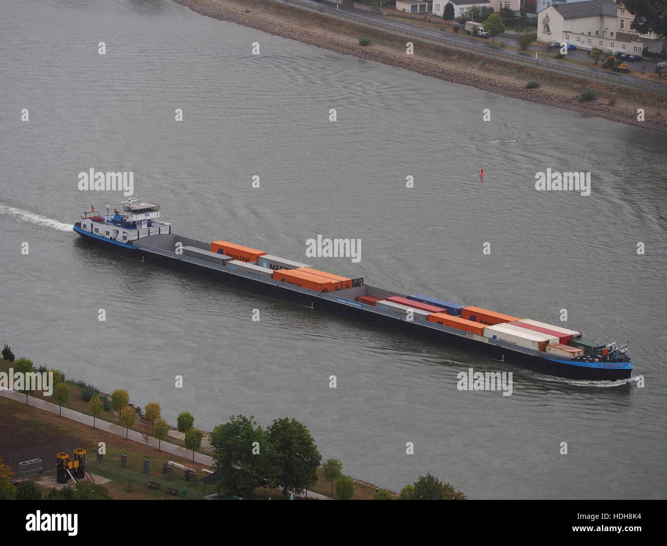 The *Windeck* (1997) is a modern vessel, seen here at Sankt Goar ...