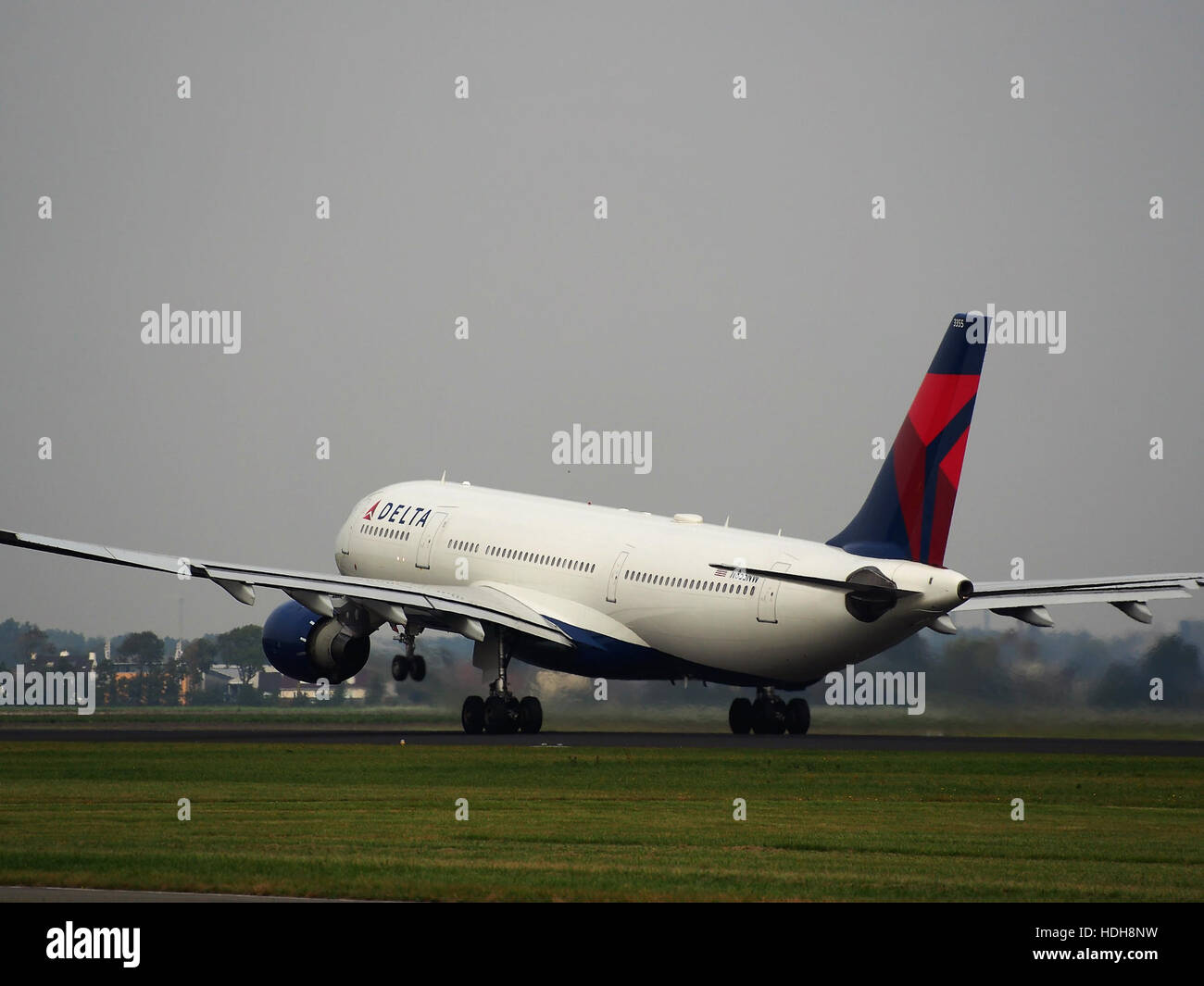 The aircraft N855NW, a Northwest Airlines plane, is captured here in ...